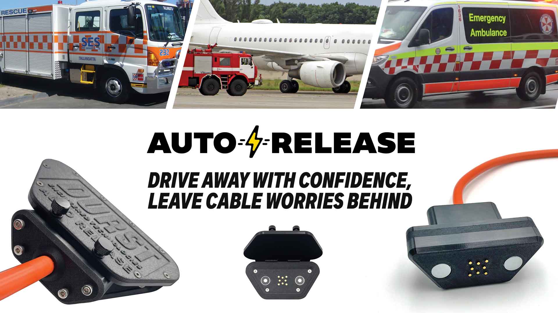 Auto-Release - Emergency Vehicle Charging with quick auto release